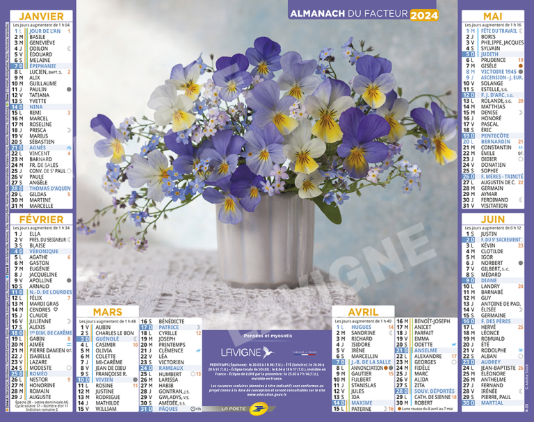 Mon Almanach Lavigne – Vos almanachs du facteur